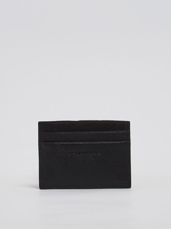 Dsquared2 Herrenkartenetui aus Leder mit aufgedrucktem Logo Schwarz ...