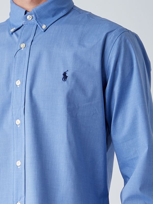 Polo Ralph Lauren men's custom fit stretch cotton blend shirt Sky blue | Caposerio.com