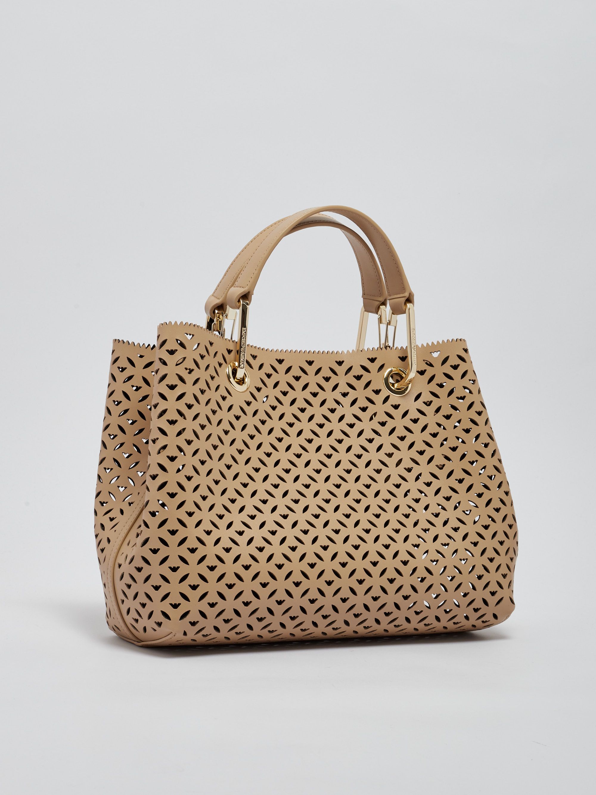 Borsa donna Emporio Armani MyEA in simil pelle traforata Seta ...