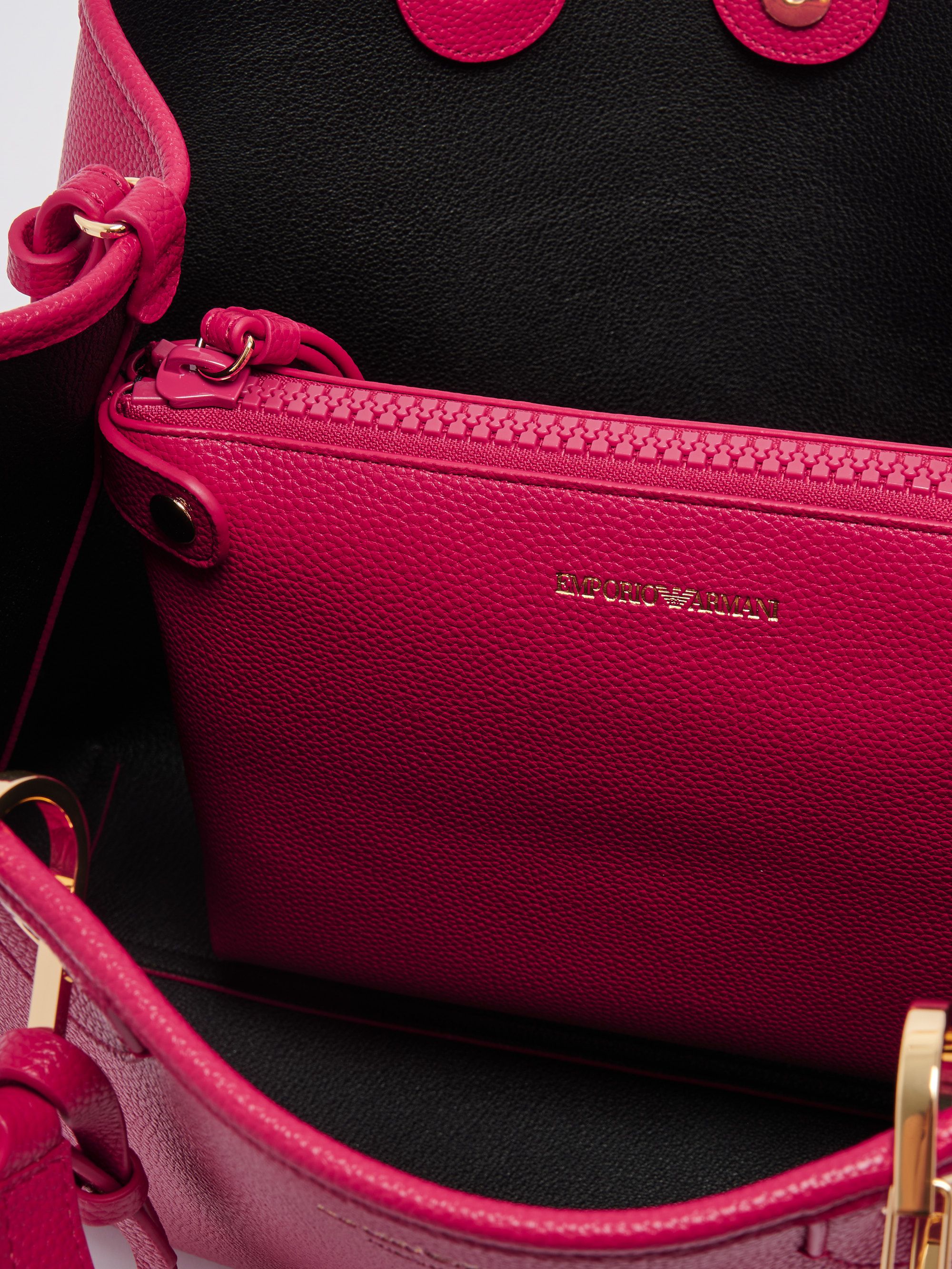 Borsa shopper donna Emporio Armani MyEA in simil pelle martellata ...