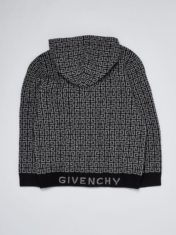 Givenchy boy knit jacket with all-over logo Black-Grey | Buy online at ...