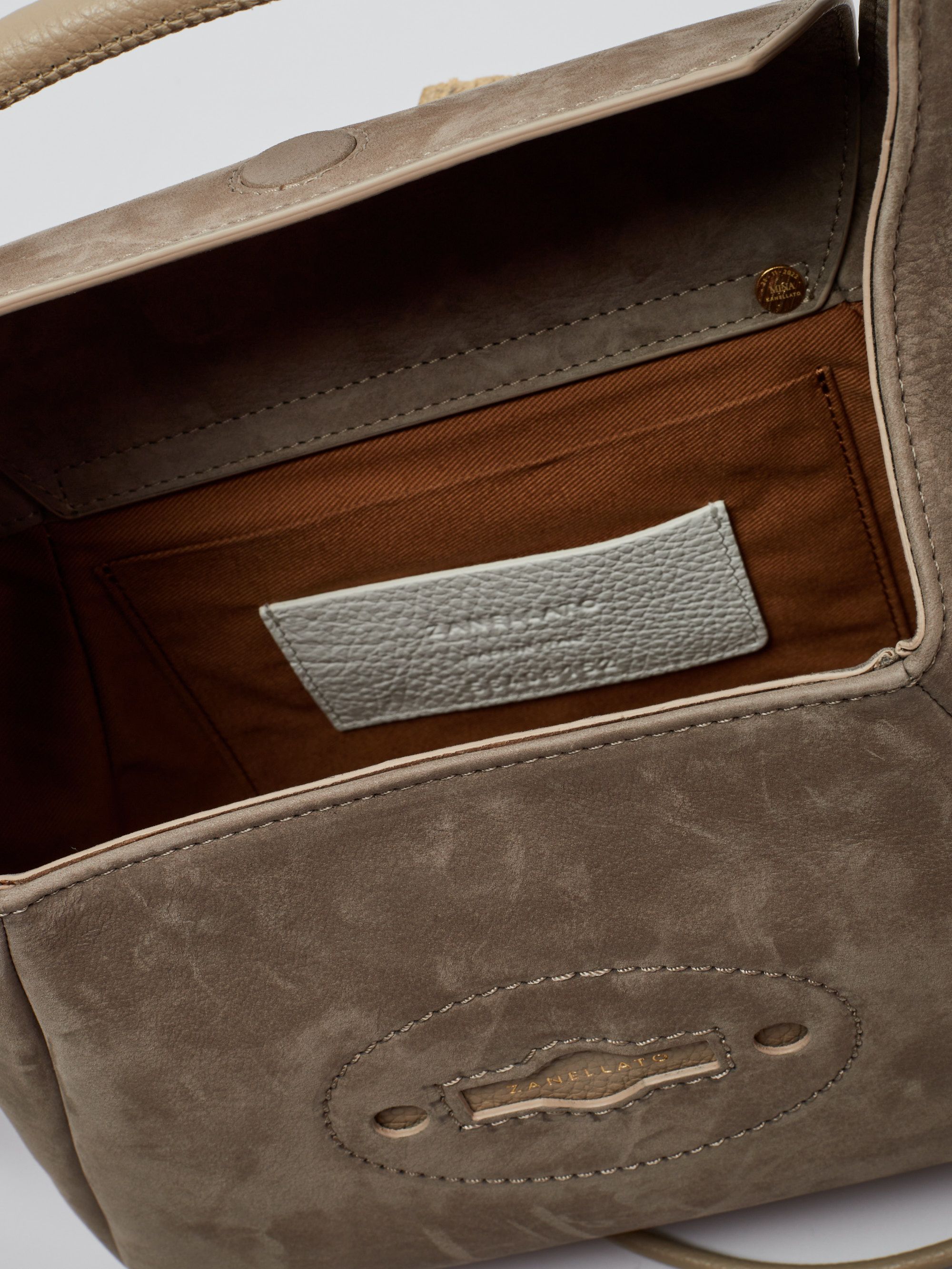 Zanellato Mina Jones women's bag in suede Mink | Buy online at the best ...