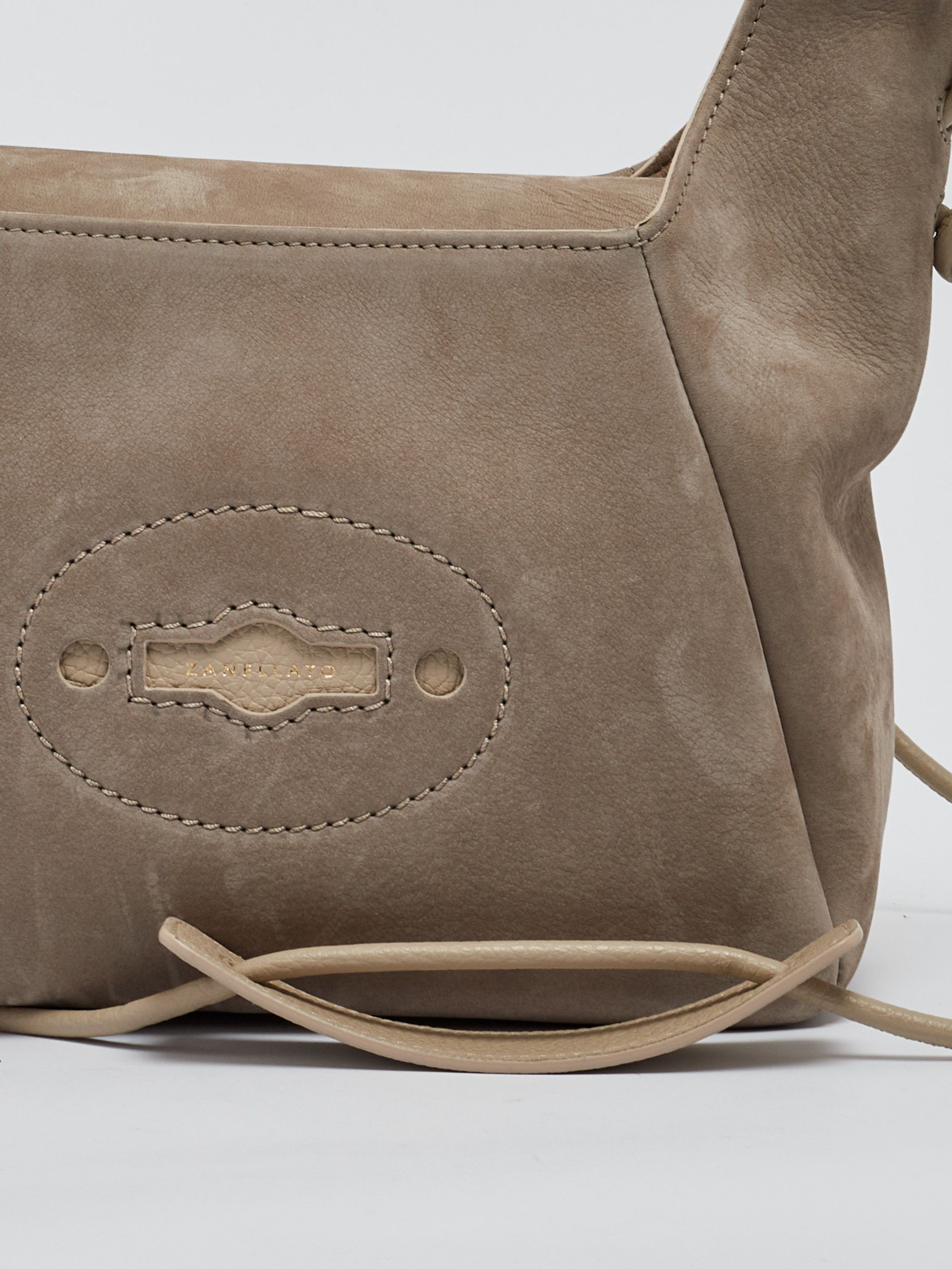 Zanellato Mina Jones women's bag in suede Mink | Caposerio.com
