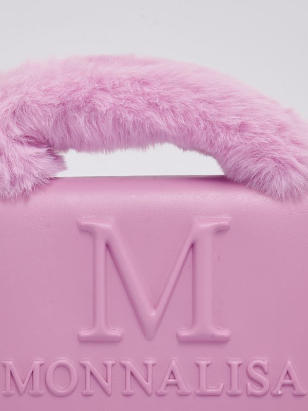 Monnalisa girl bag with embossed logo Wisteria | Caposerio.com