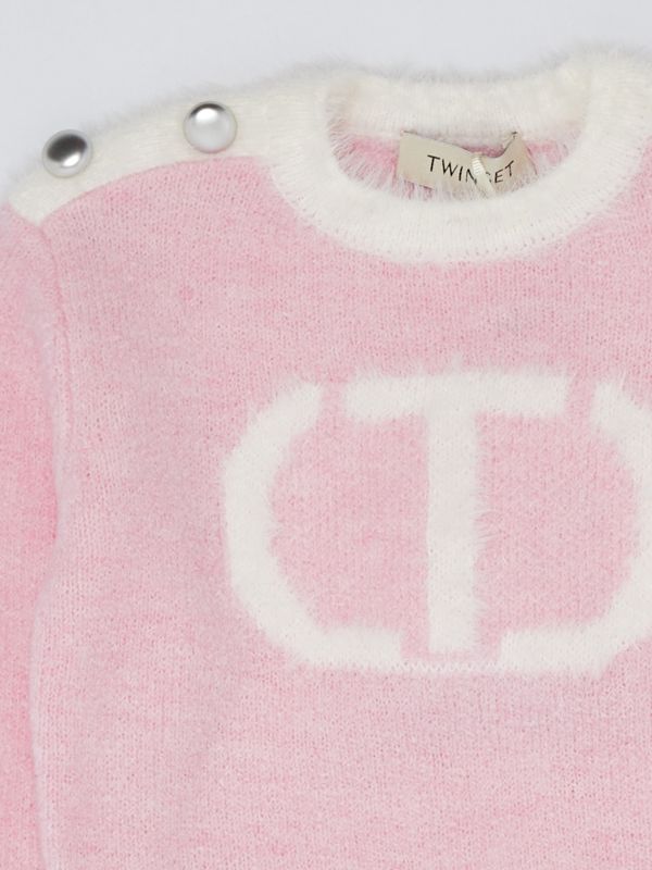 Pull Twinset fille effet peluche Rose | Caposerio.com