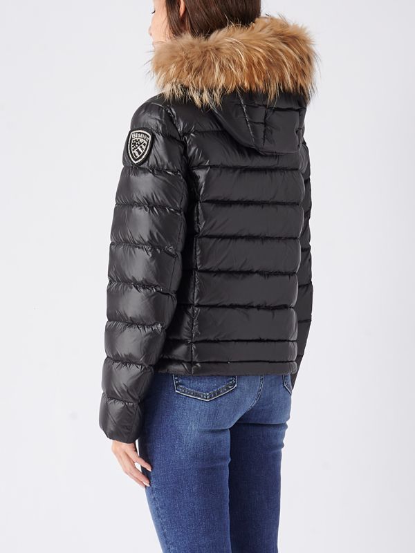 Blauer Mädchenjacke mit Fell Schwarz | Caposerio.com