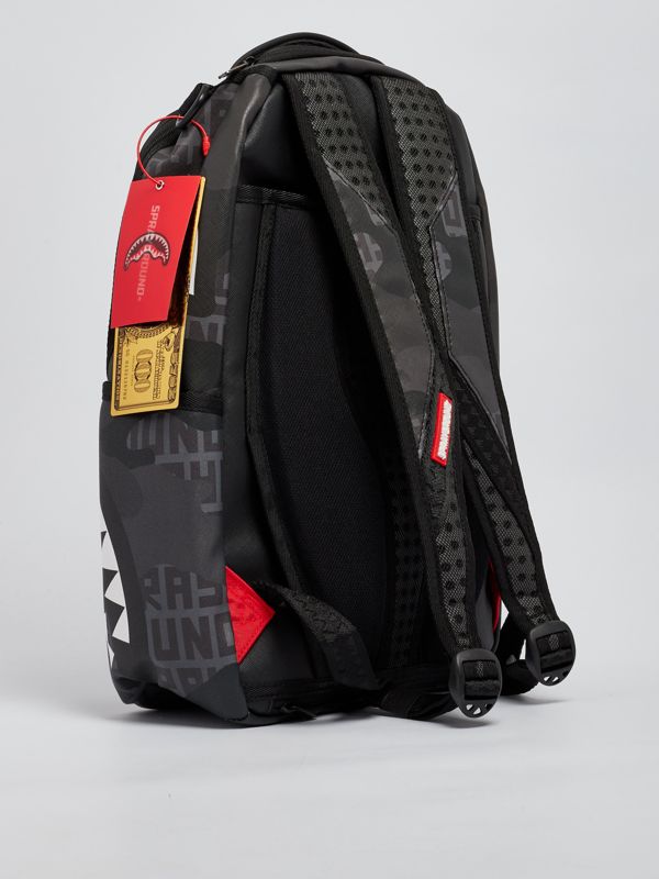 Sprayground child backpack with all over camouflage logo Black White ...