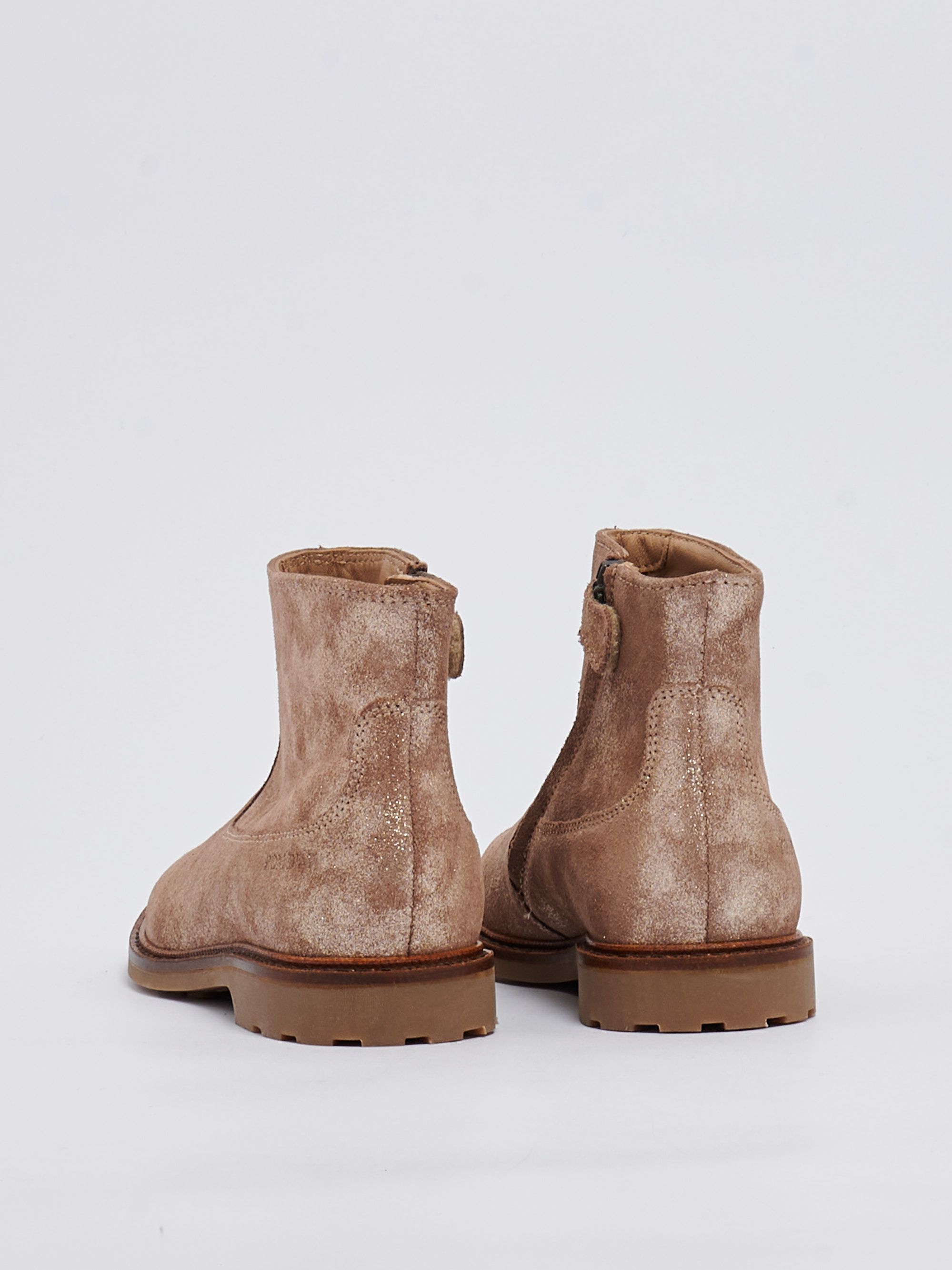 Pom D'Api girl ankle boot in laminated leather Platinum | Caposerio.com