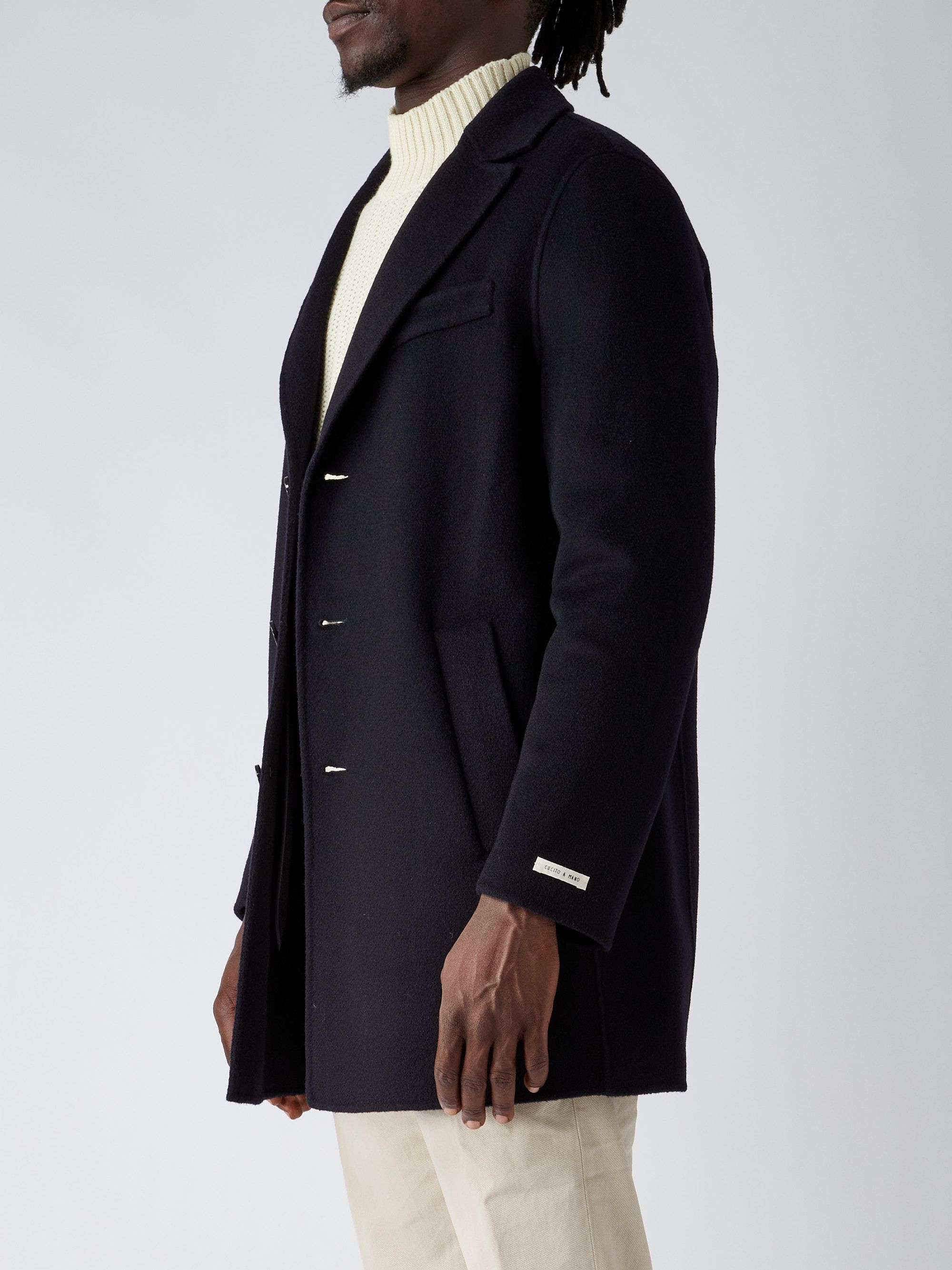 Paltò Herrenmantel aus einer Wollmischung Marine | Caposerio.com