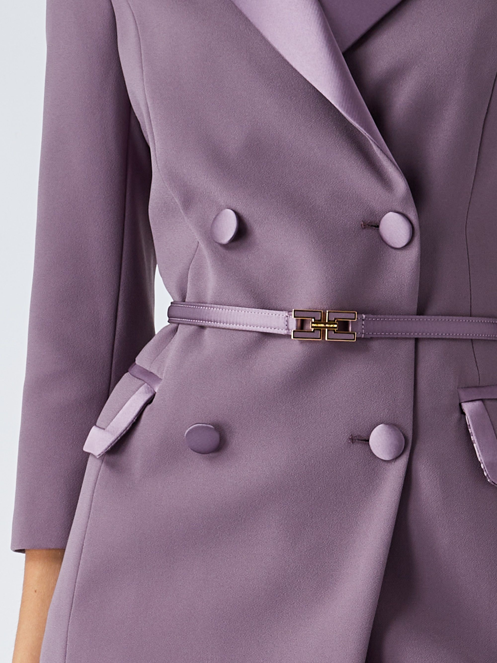 Robe-manteau en crêpe et satin Elisabetta Franchi, femme Viola ...