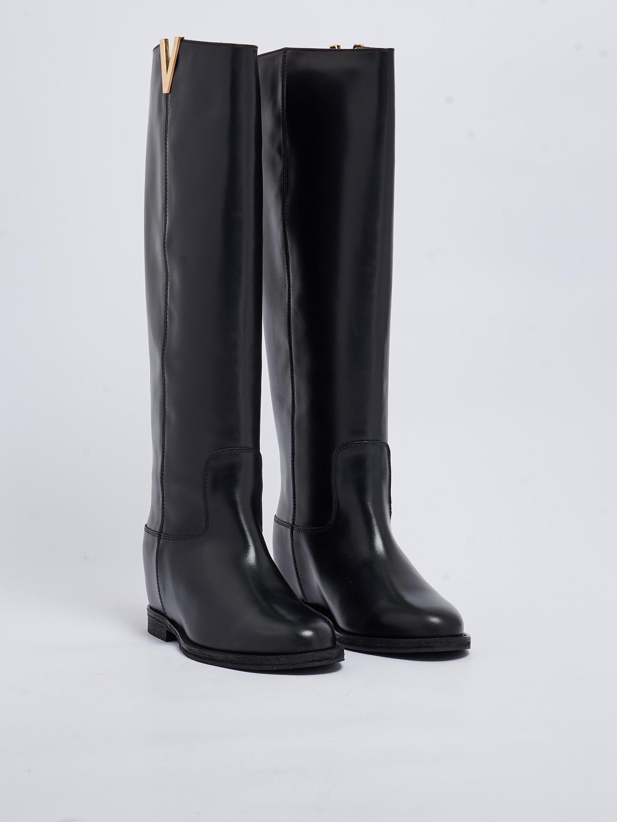 Via Roma 15 Santa Monica women's boot with applied logo Black ...