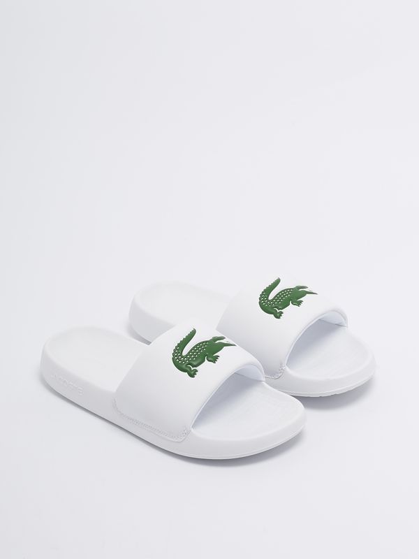 Lacoste men's slipper with embossed logo e01919 White | Caposerio.com