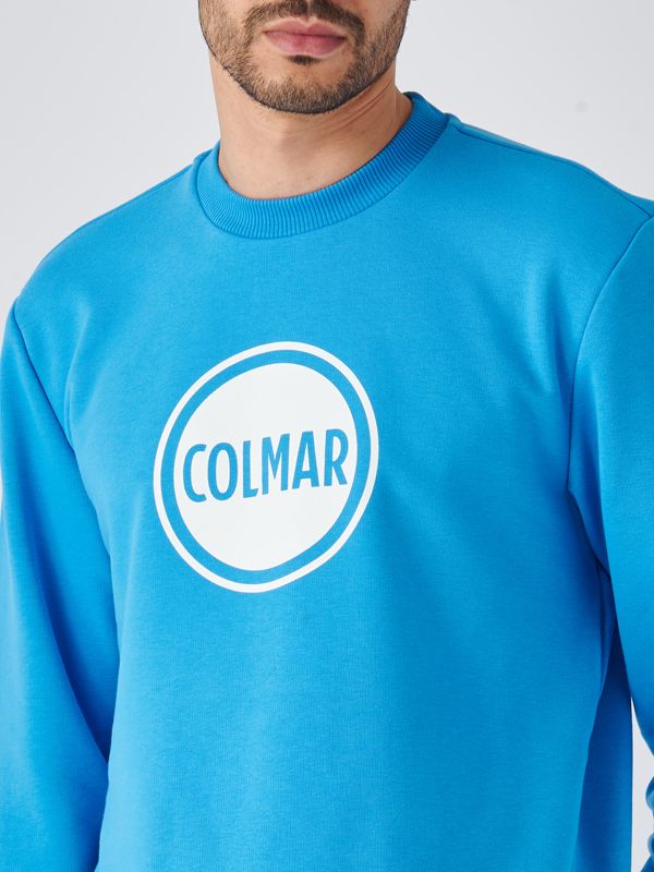 Colmar men's sweatshirt with printed logo 8229n5ws Azure | Caposerio.com