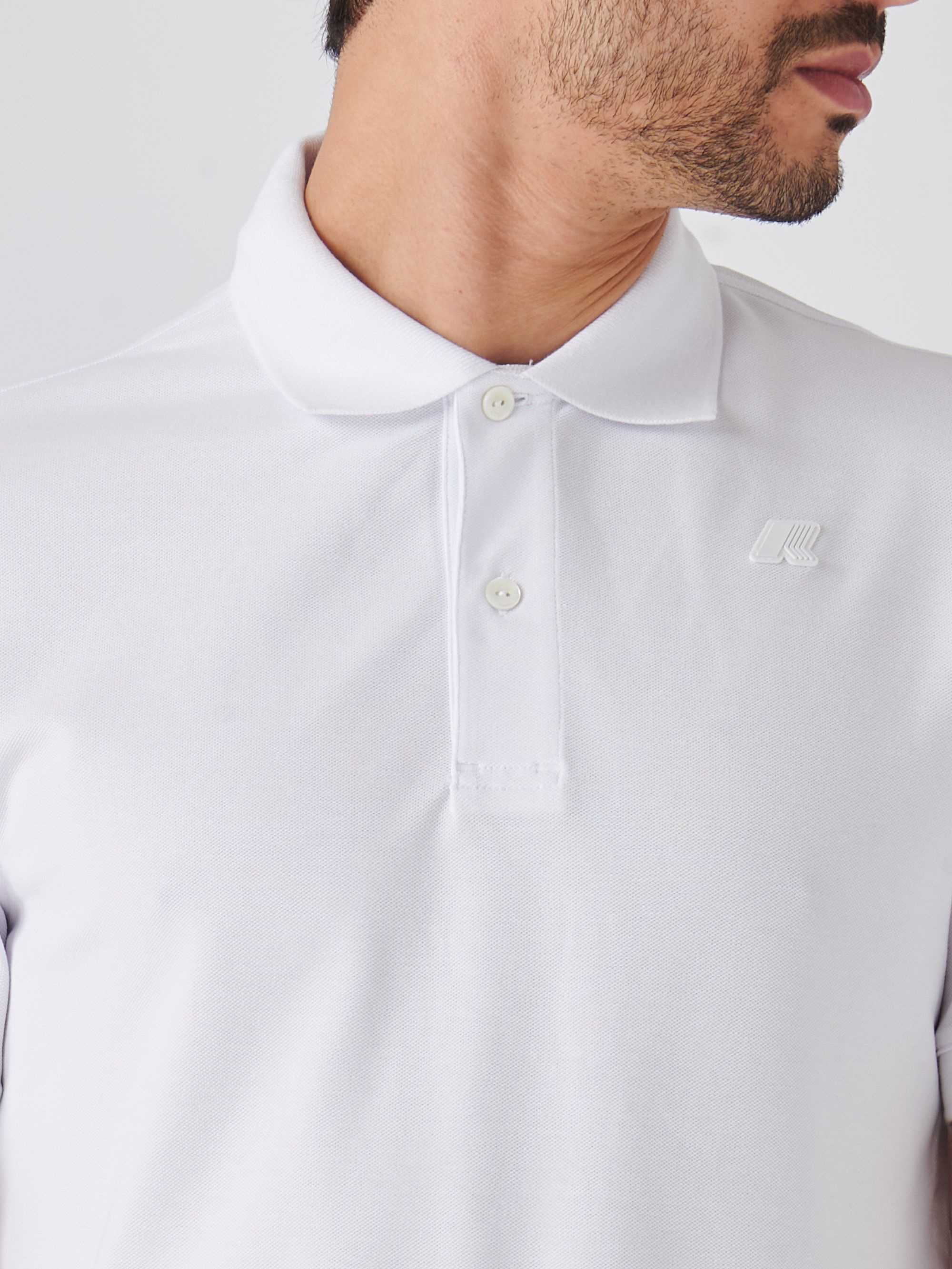 K-Way Amedee men's stretch cotton polo shirt White | Caposerio.com