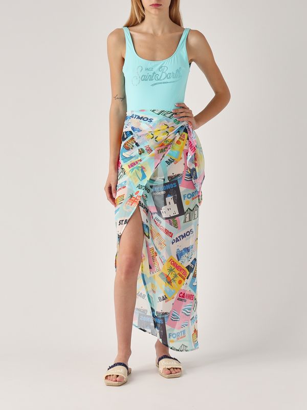 MC2 Saint Barth women's pareo with print oas0001 Fantasy | Caposerio.com