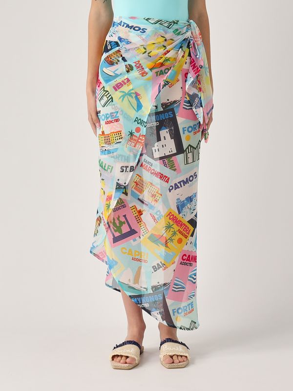 MC2 Saint Barth women's pareo with print oas0001 Fantasy | Caposerio.com