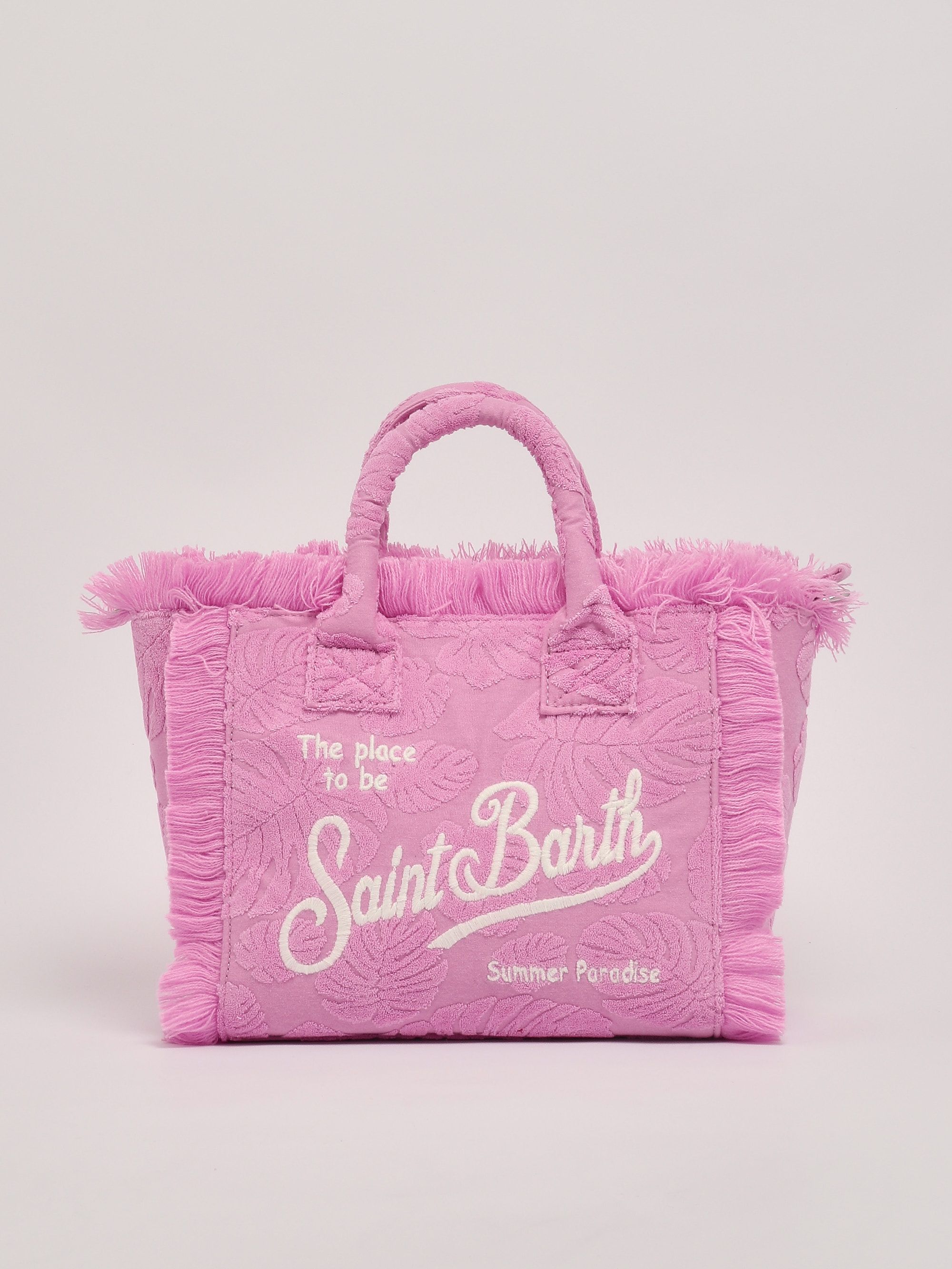 Borsa donna MC2 Saint Barth Colette in cotone con tracolla Rosa ...