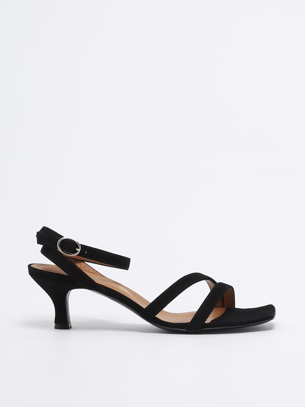 Via Roma 15 women's suede sandal 3524 Black | Caposerio.com