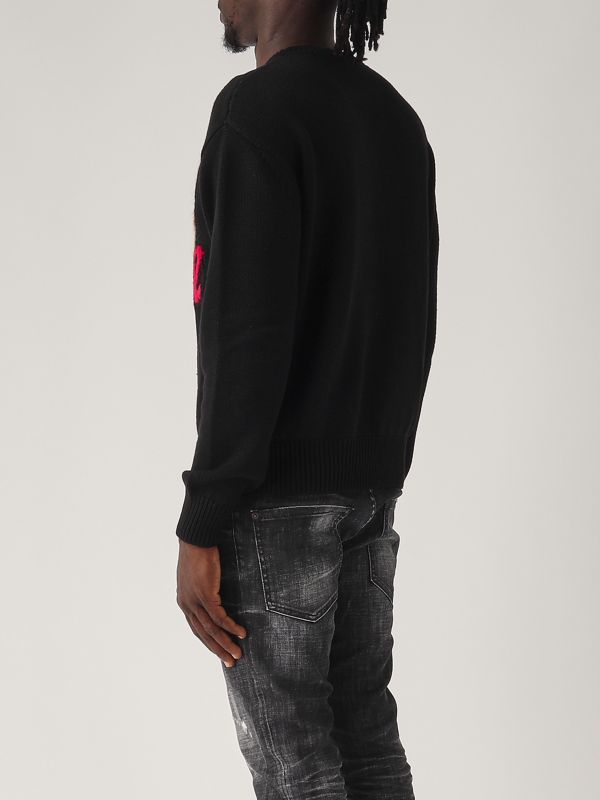 Dsquared2 wool-blend sweater with bear pattern for men s74ha1495d13053 ...