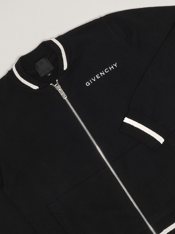 Givenchy boy's full zipper cotton and cashmere cardigan h30313 Black ...