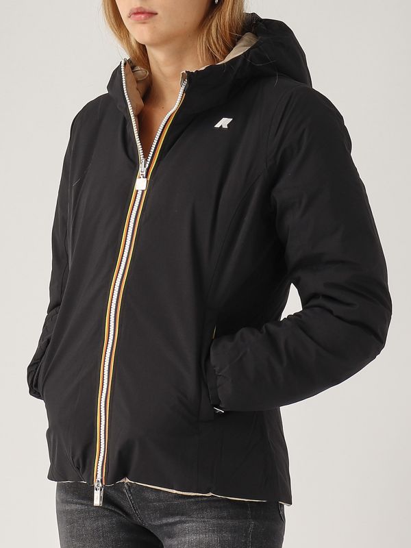 Veste double K-Way Lily St Thermo Double en nylon réversible pour femme k8127xw Noir-Beige ...