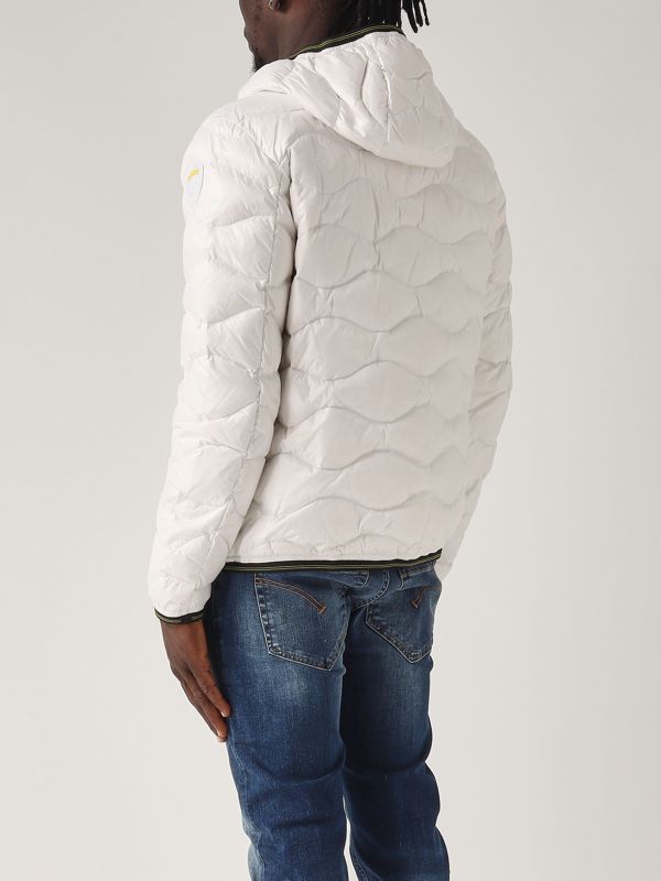 Blauer Wave glossy nylon down jacket for men Optical White | Caposerio.com