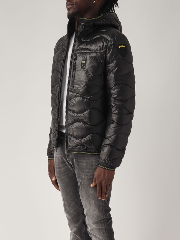 Blauer Wave glossy nylon down jacket for men 24wbluc03030006355 Black ...