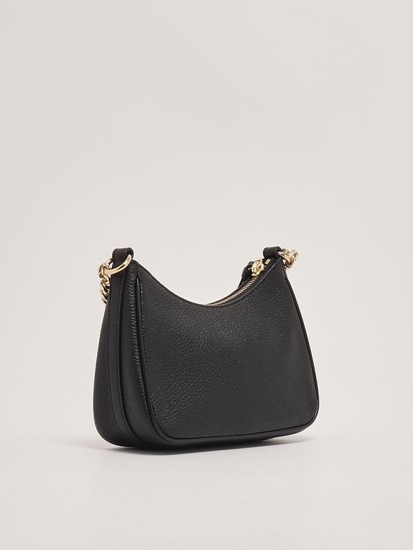 Borsa donna Michael Kors SM Chain Pouchette in pelle martellata Nero ...