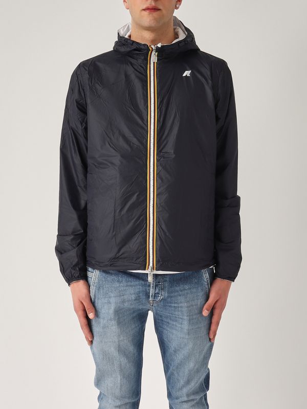 K-Way Jake Plus.2 Double nylon jacket for men - White-Navy | Caposerio.com