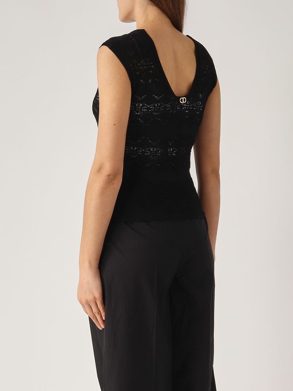 Twinset Viscose blend top for women - Black | Caposerio.com