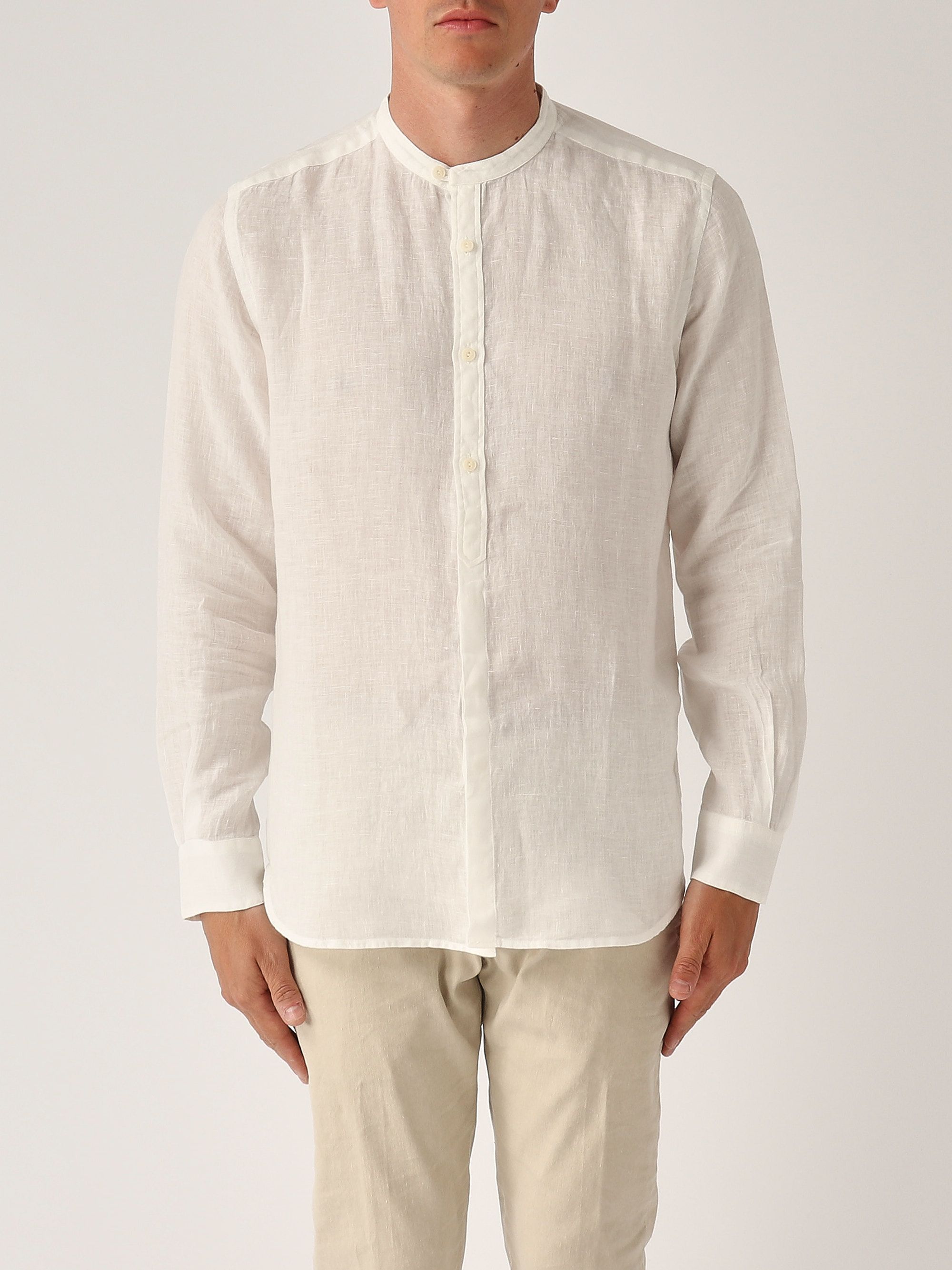 Naxos linen shirt for men nax0001 White | Caposerio.com