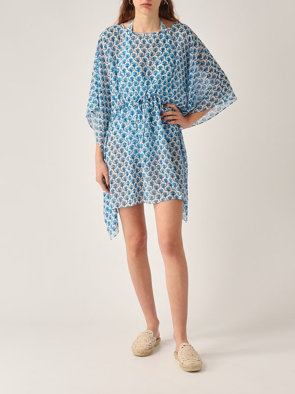 Abito donna Ira con fantasia floreale iri0001 Azzurro | Caposerio.com