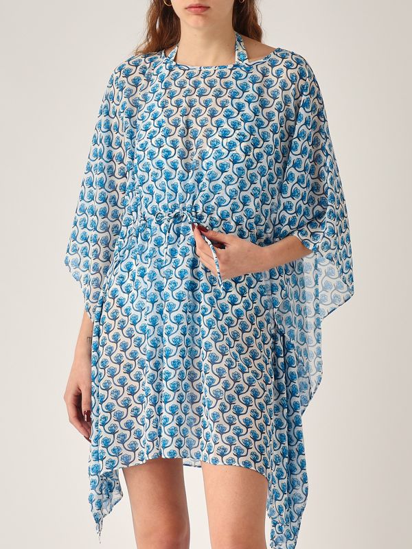 Abito donna Ira con fantasia floreale iri0001 Azzurro | Caposerio.com