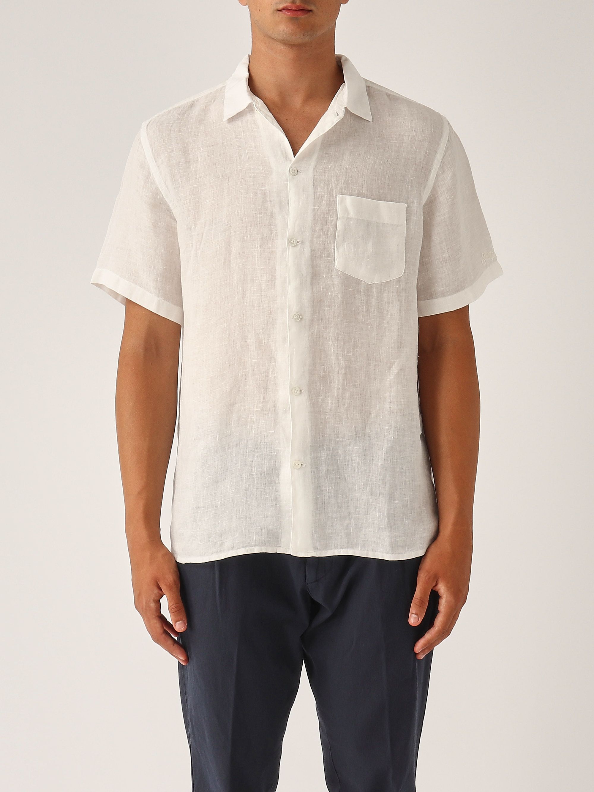 Leinenhemd für Männer sif0002 Weiß | Caposerio.com