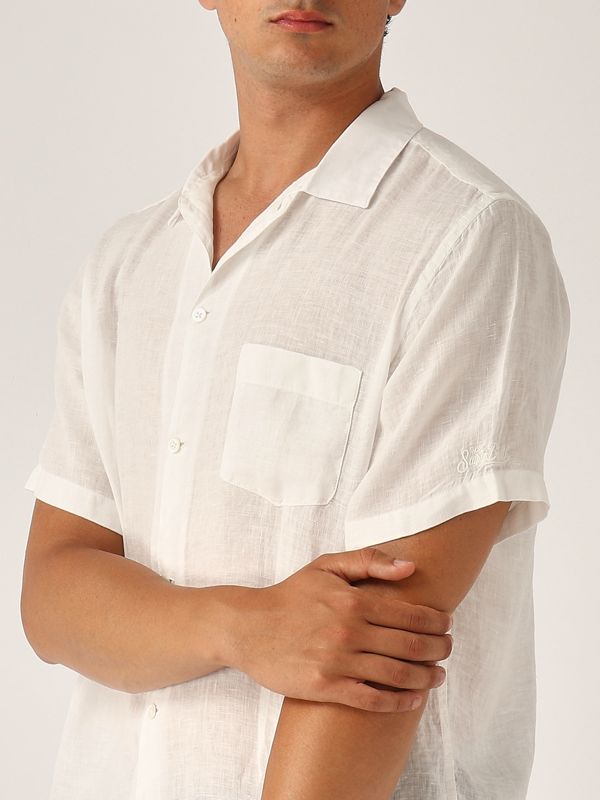 Leinenhemd für Männer sif0002 Weiß | Caposerio.com