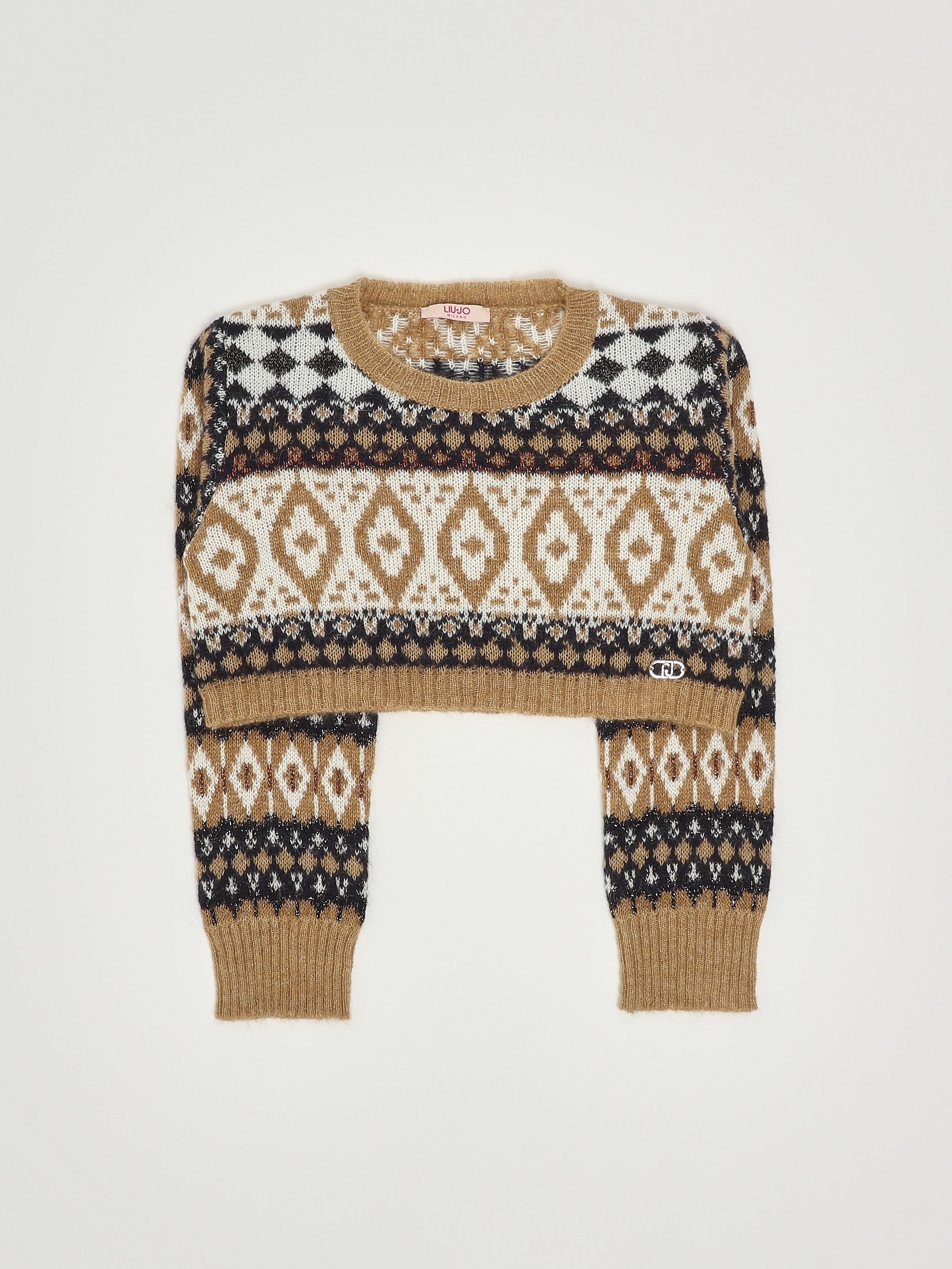 Pullover aus Alpaka-Mischung für Mädchen gf5193ma11r Kamel | Caposerio.com