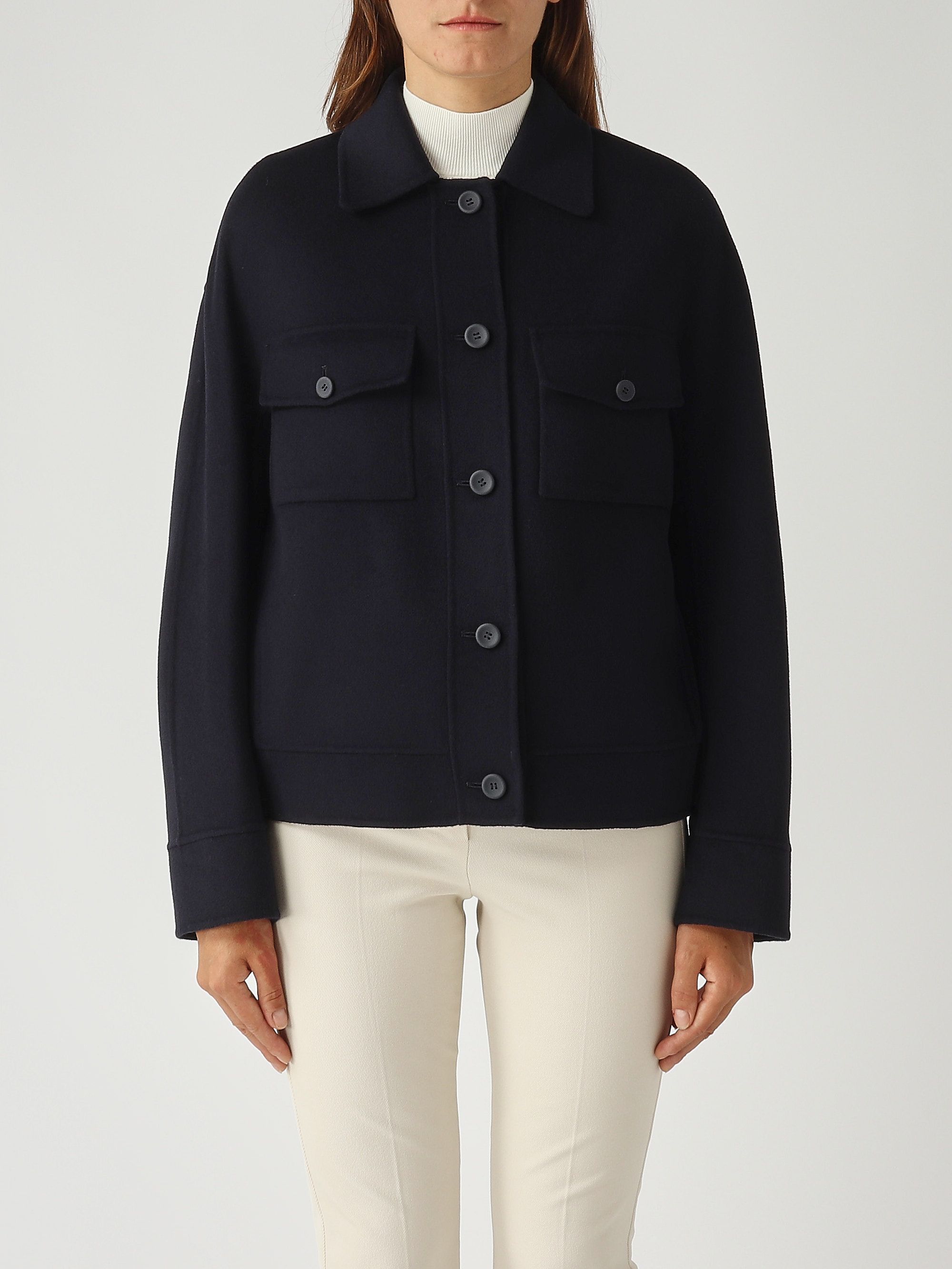 Max Mara Studio Fiero virgin wool jacket for women - Navy Blue ...