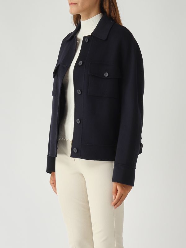 Max Mara Studio Fiero virgin wool jacket for women - Navy Blue ...
