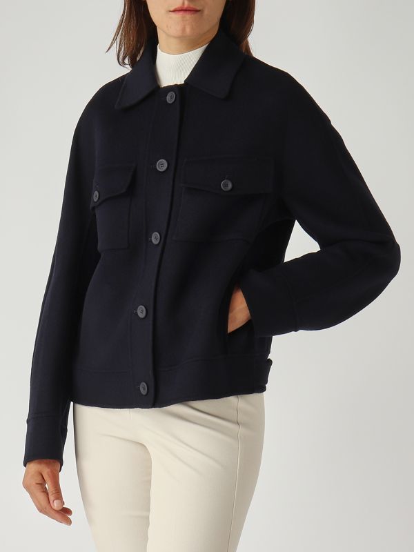 Max Mara Studio Fiero virgin wool jacket for women - Navy Blue ...