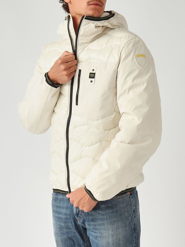 Blauer Albert light neoprene and shiny nylon down jacket for men ...