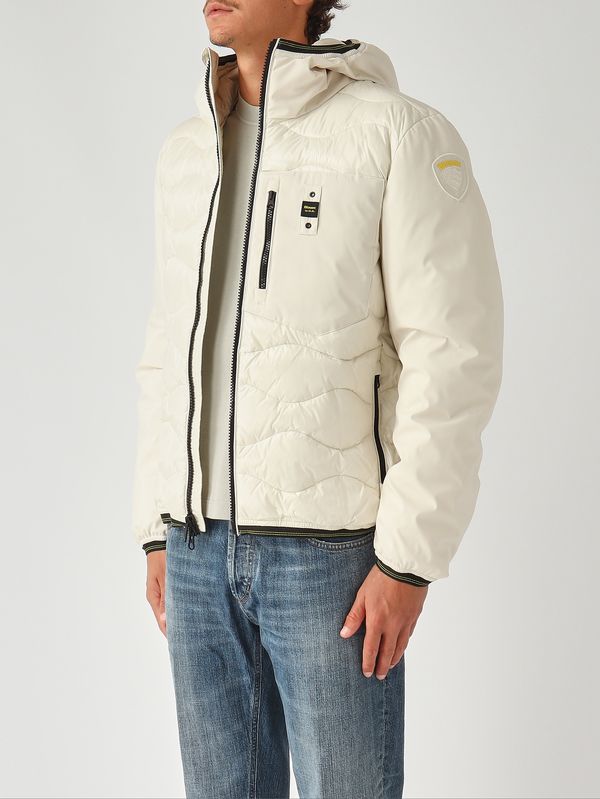 Blauer Albert light neoprene and shiny nylon down jacket for men ...