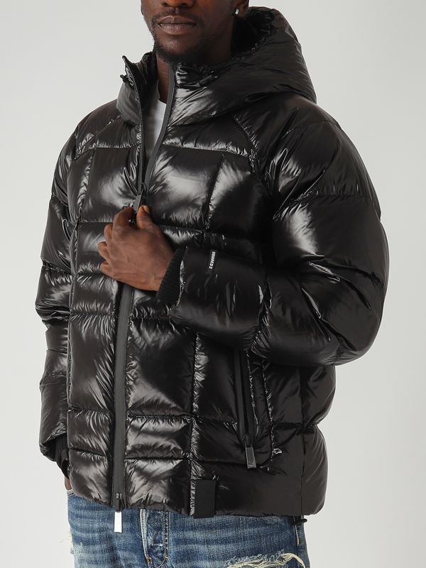 3D glossy nylon quilted jacket for men s74am1611d35315 Black ...