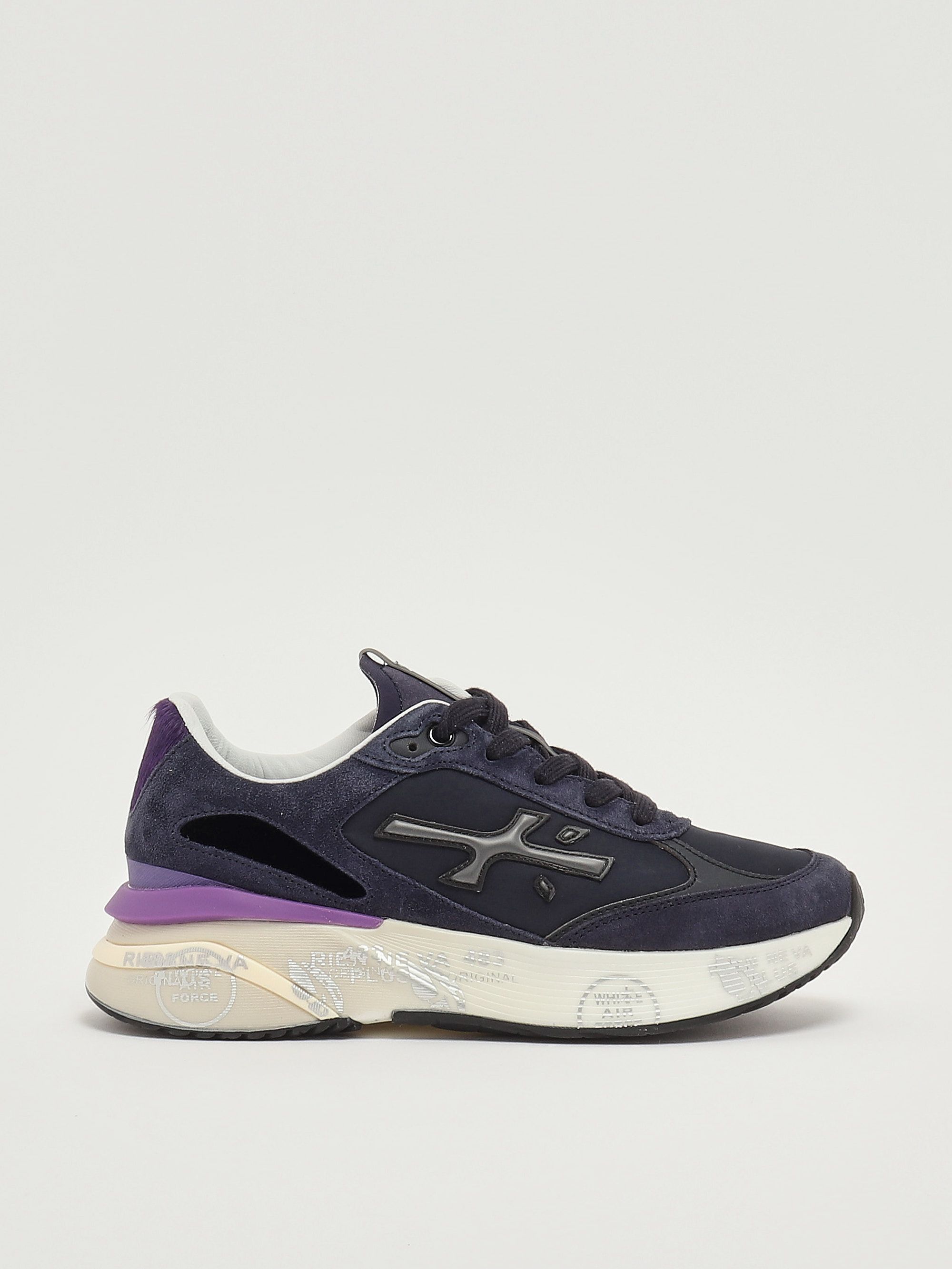 Premiata Moerund 7794 leather and nylon sneakers for women - Blue ...