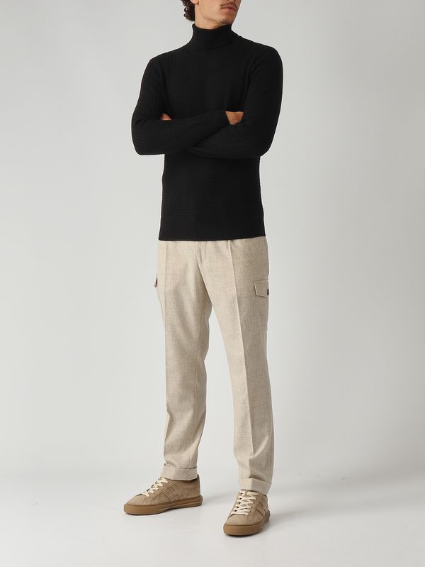 Gran Sasso Extra-fine merino wool basket-stitch turtleneck for men ...