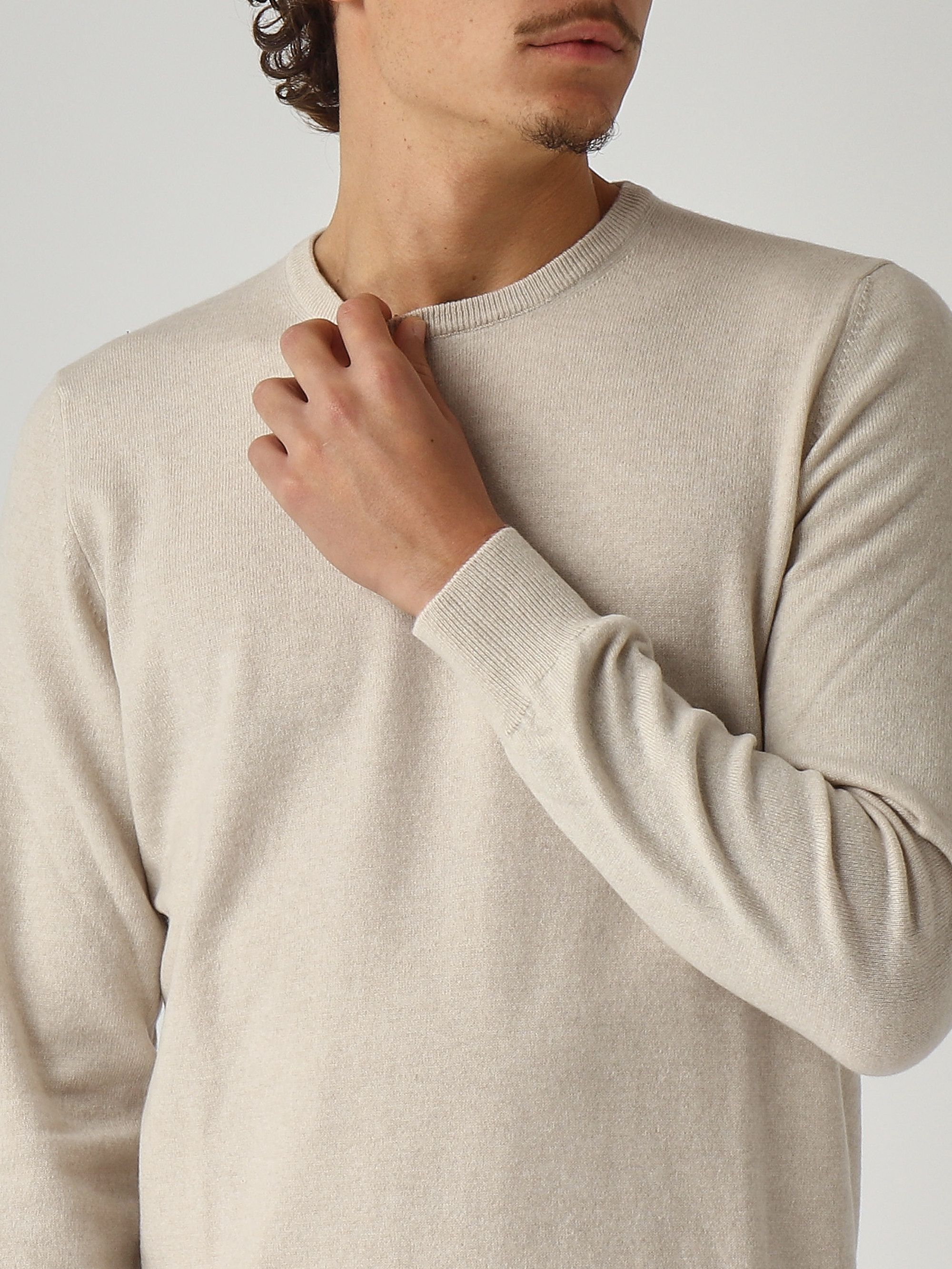 Pure cashmere sweater for men 5516715590 Beige | Caposerio.com