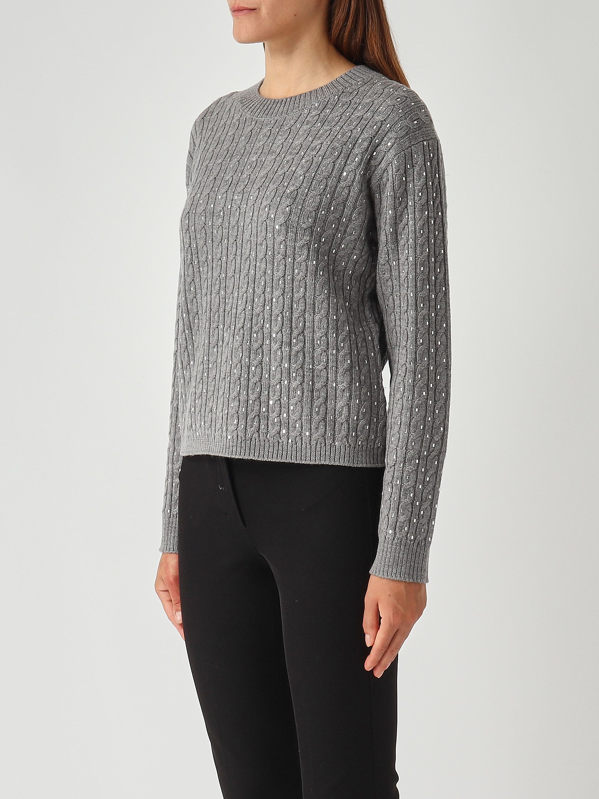 Maglia donna Ussuri in lana 2526366082600 Grigio Chiaro | Caposerio.com