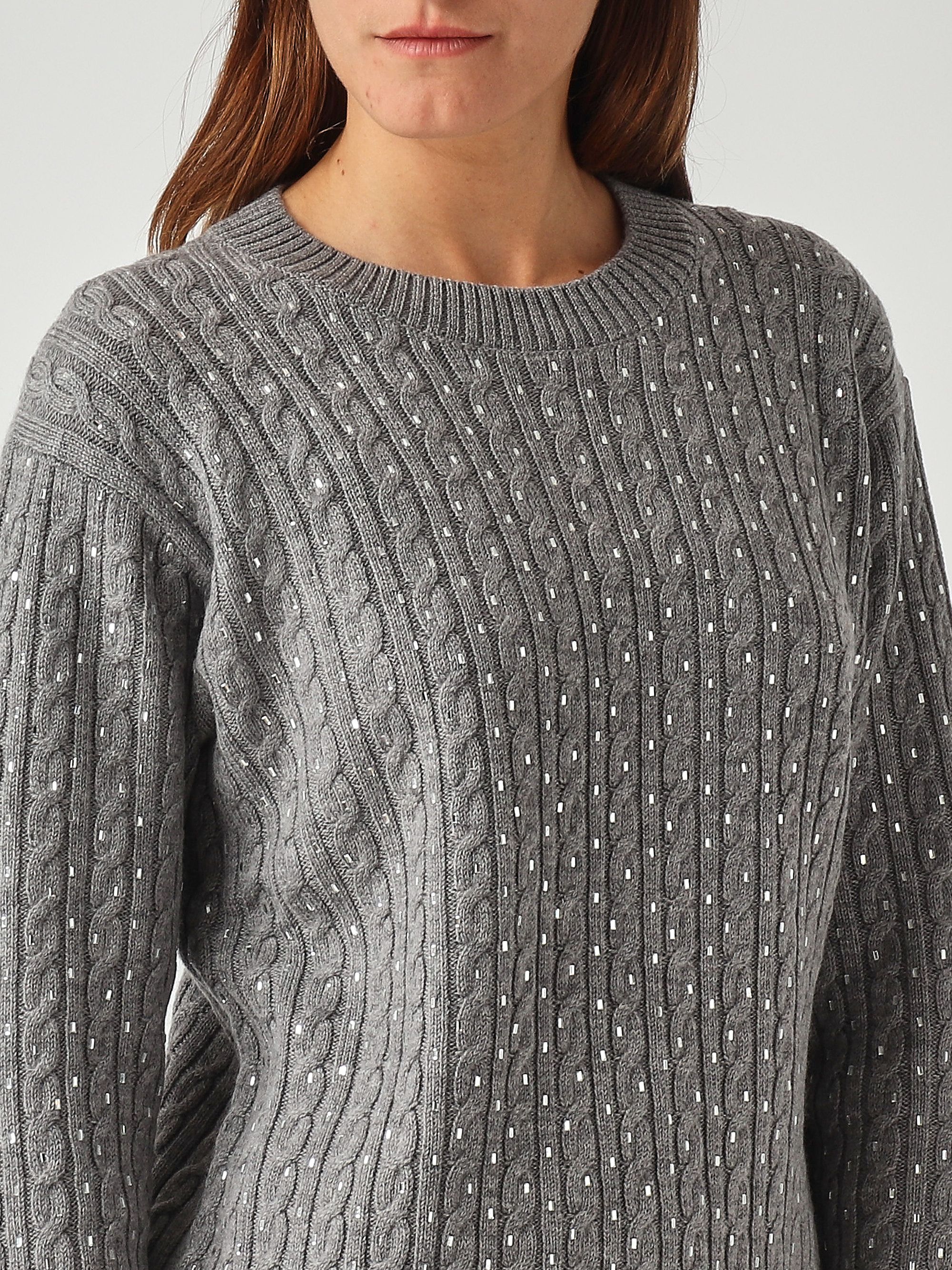 Maglia donna Ussuri in lana 2526366082600 Grigio Chiaro | Caposerio.com