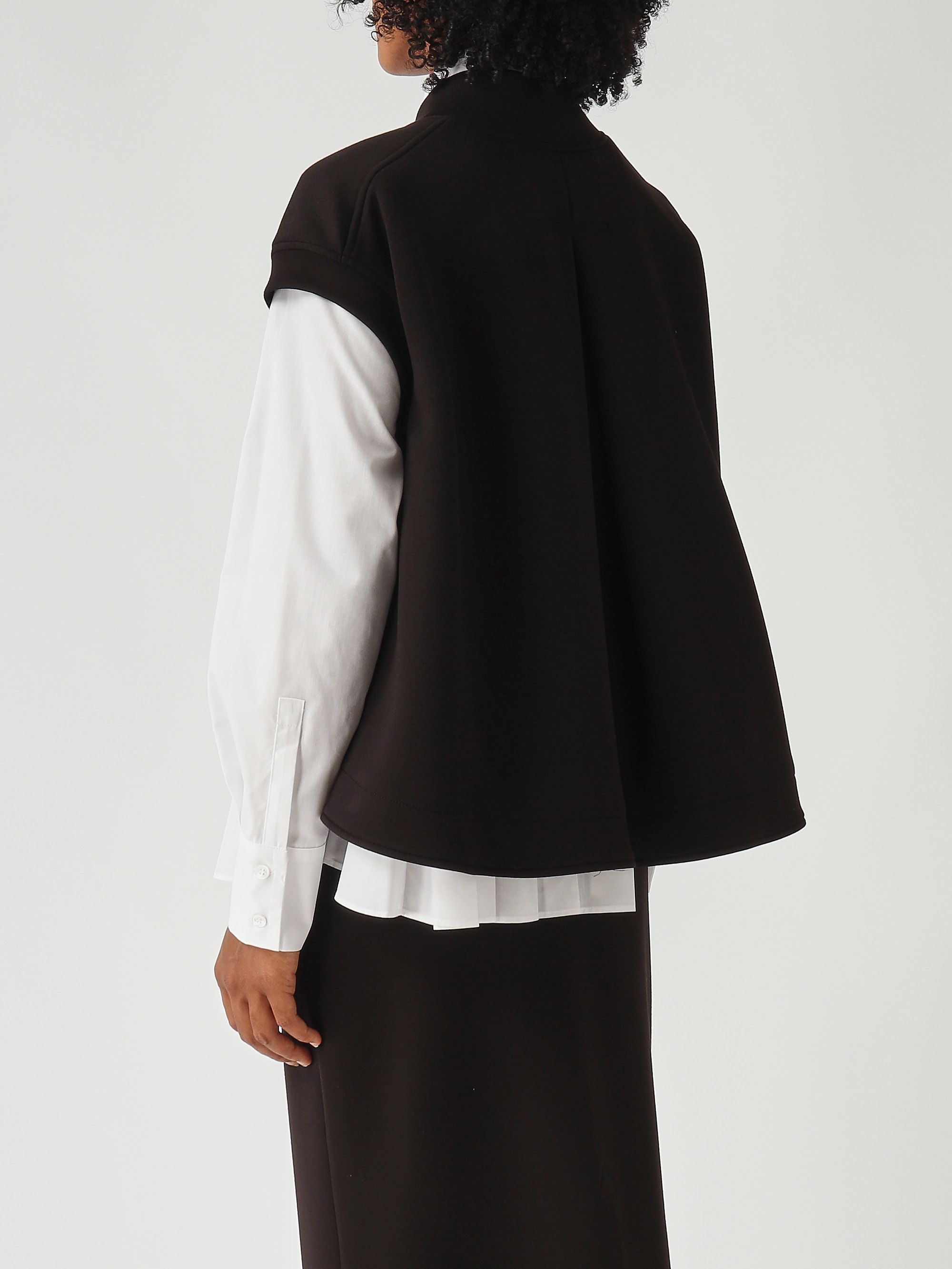 Meimeij Gilet donna in misto viscosa stretch - Nero | Caposerio.com
