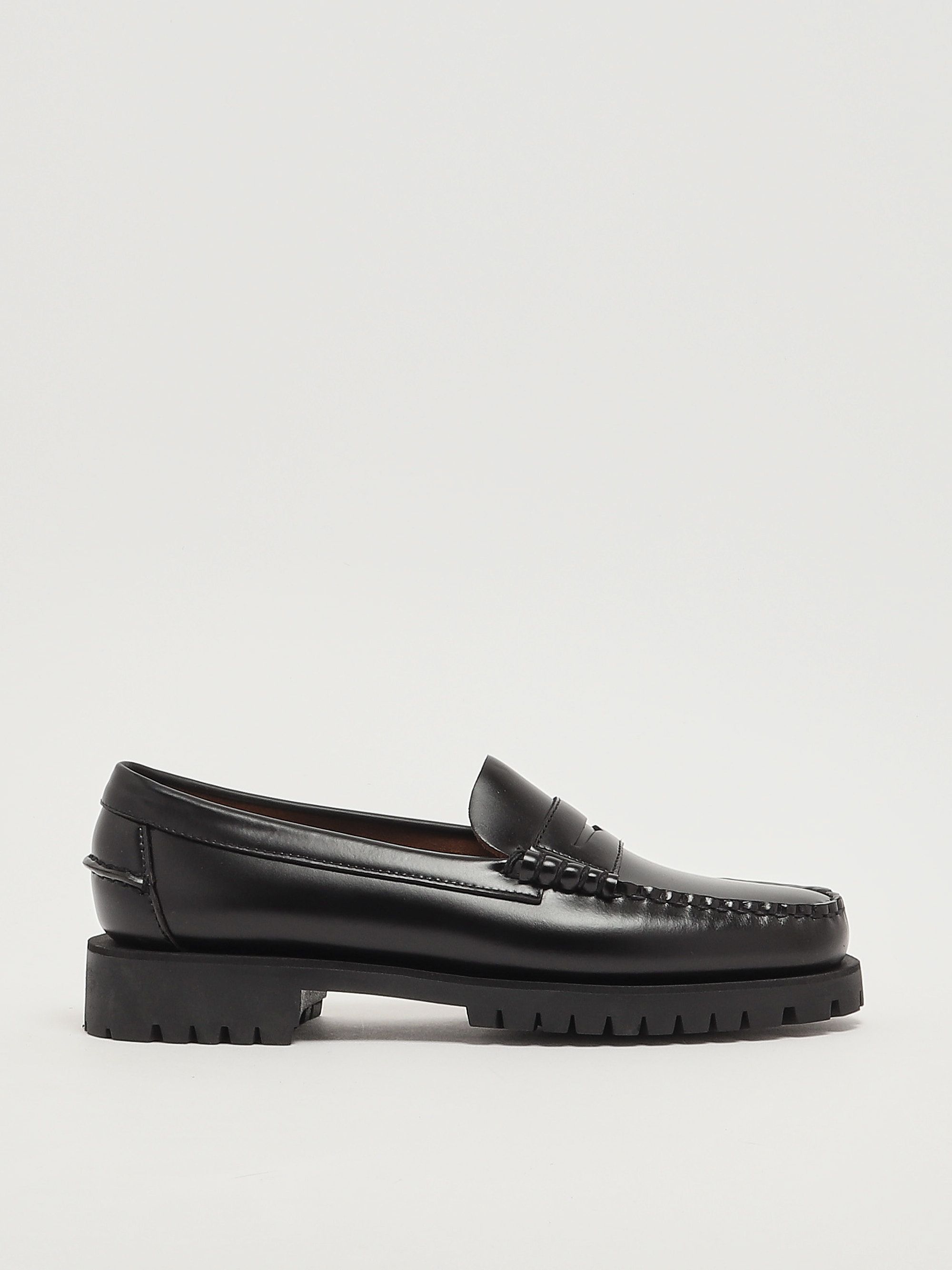 Sebago Dan Lug women's leather loafer - Black | Caposerio.com