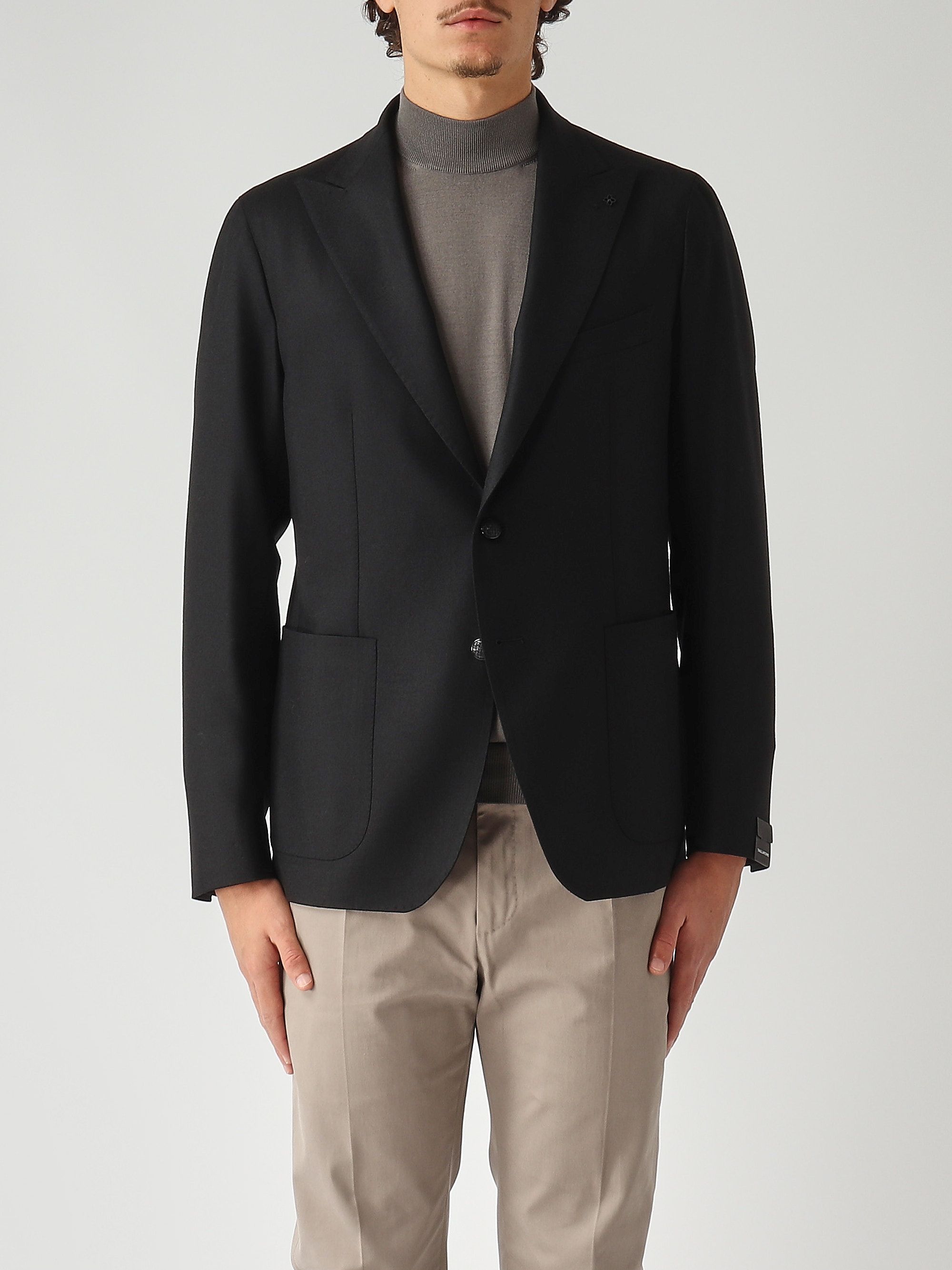 Tagliatore Men's jacket in stretch wool-cashmere blend - Black ...